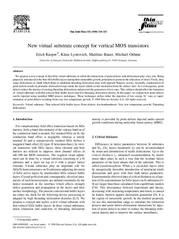 (PDF) New virtual substrate concept for vertical MOS transistors