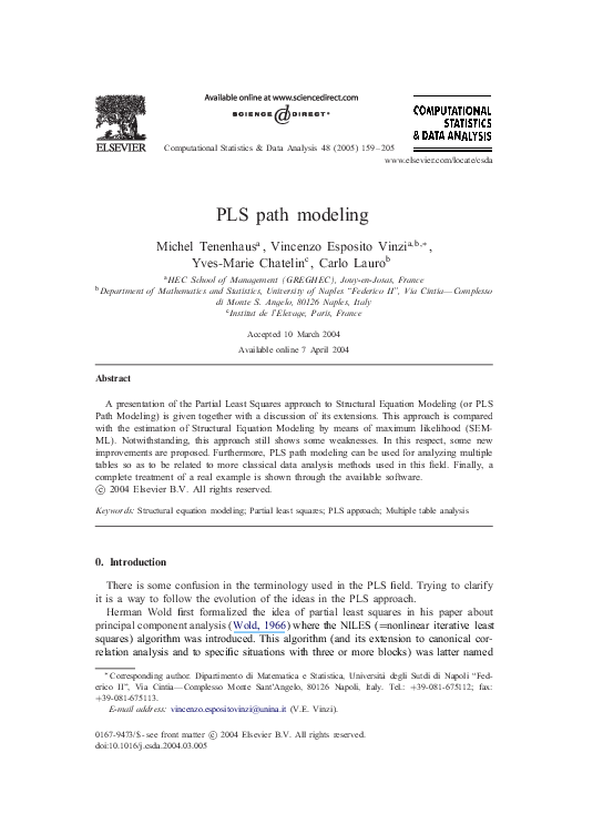 (PDF) PLS path modeling