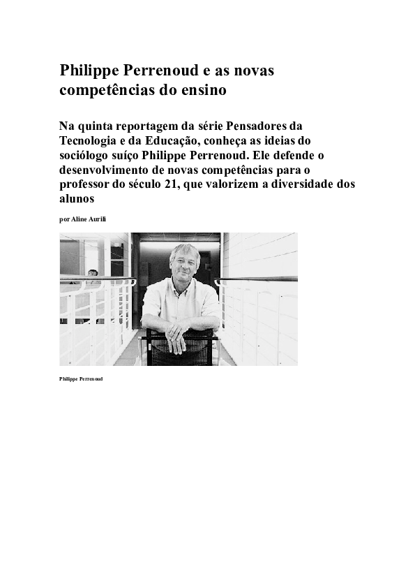 (DOC) Philippe Perrenoud e as novas competências do ensino