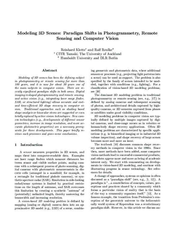 (PDF) Modeling 3D Scenes: Paradigm Shifts in Photogrammetry, Remote ...