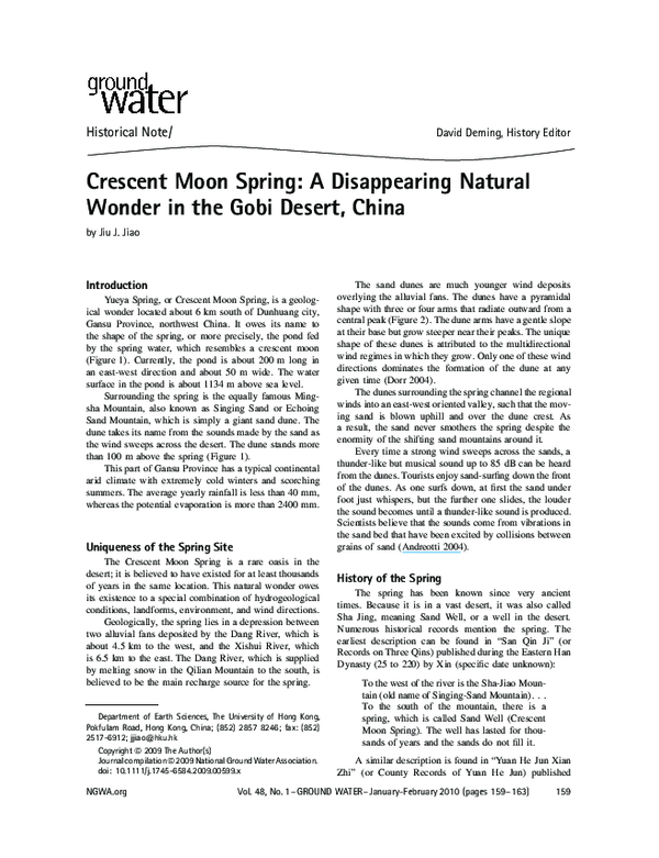 Crescent Moon Spring: A Disappearing Natural Wonder in the Gobi Desert ...