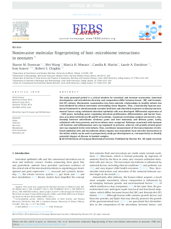 (PDF) Noninvasive molecular fingerprinting of host-microbiome ...