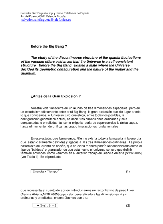 (PDF) Before the Big Bang