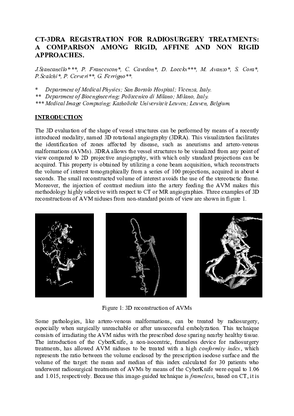 (PDF) CT-3DRA registration for radiosurgery treatments: a comparison ...