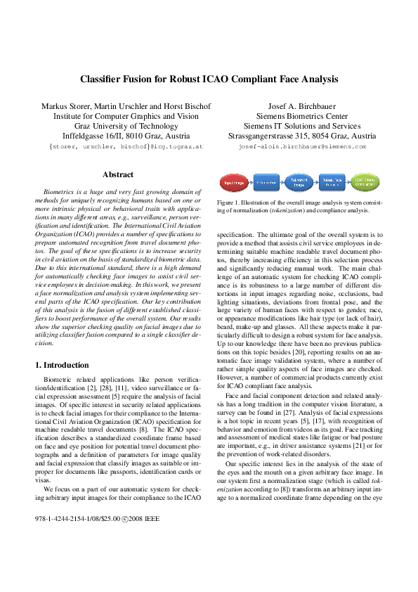 (PDF) Classifier fusion for robust ICAO compliant face analysis