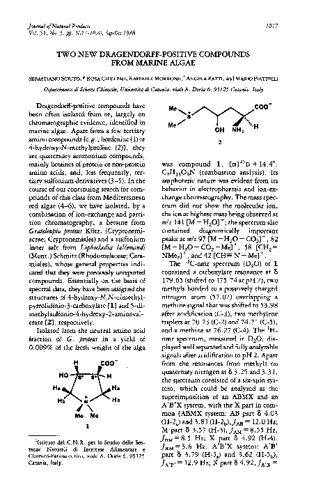 (PDF) Two New Dragendorff-Positive Compounds from Marine Algae