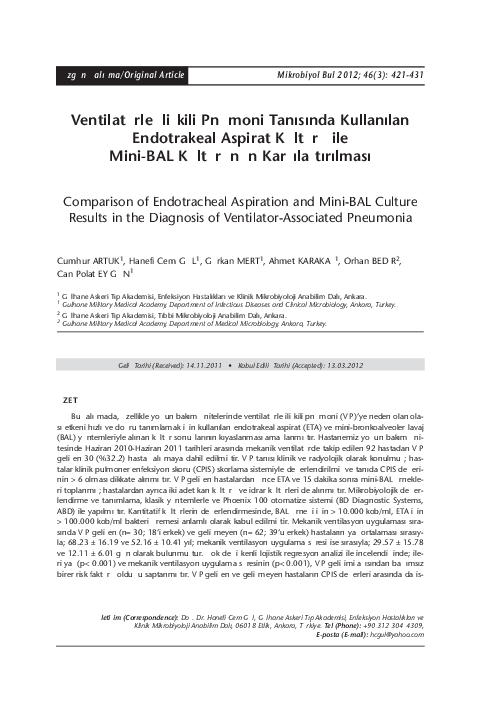 (PDF) [Comparison of endotracheal aspiration and mini-BAL culture ...