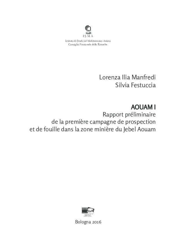 (PDF) AOUAM I Rapport préliminaire de la première campagne de ...