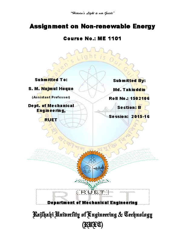 (PDF) Assignment on Non-Renewsble Energy Resource in Bangladesh