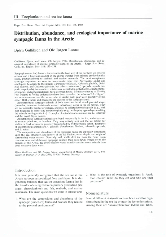 (PDF) III. Zooplankton and sea-ice fauna Distribution, abundance, and ...