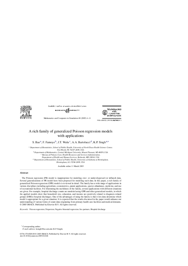 (PDF) A rich family of generalized Poisson regression models with applications