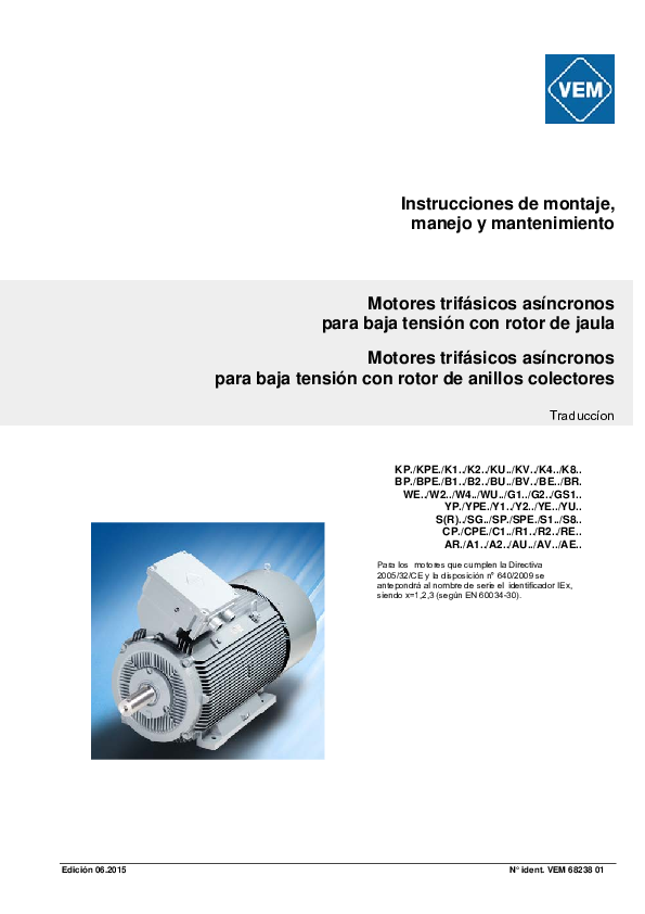 (PDF) Instrucciones de montaje, manejo y mantenimiento Motores ...