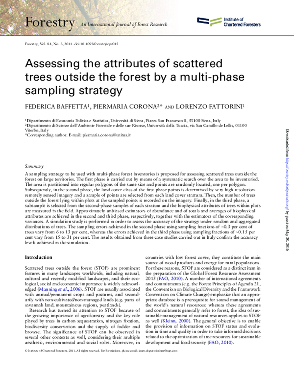 (PDF) Assessing the attributes of scattered trees outside the forest by ...