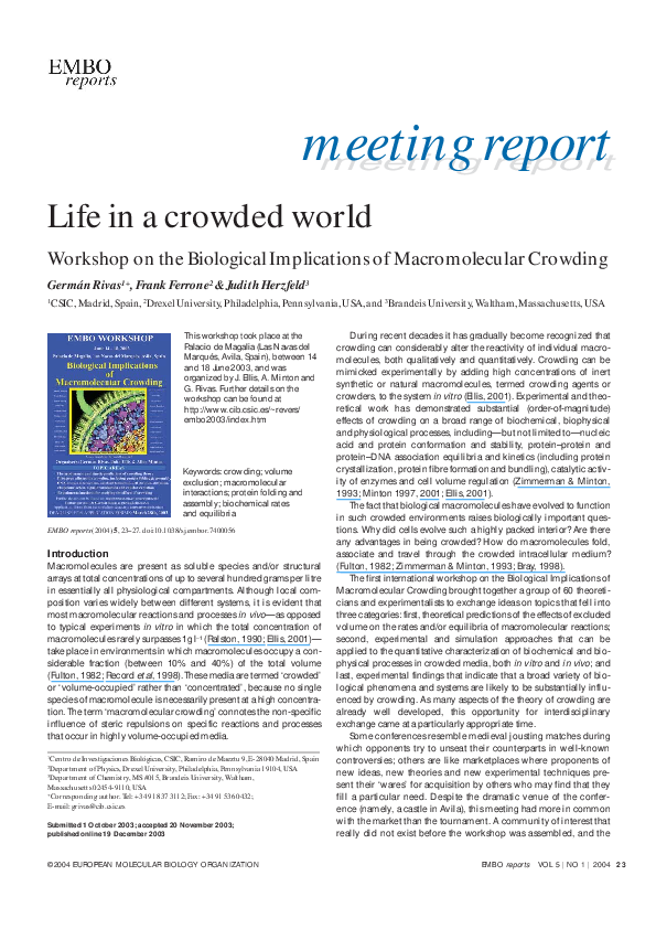 (PDF) Life in a crowded world