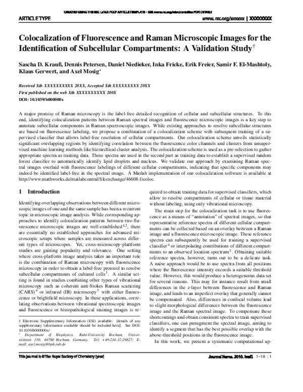 (PDF) Colocalization of fluorescence and Raman microscopic images for ...