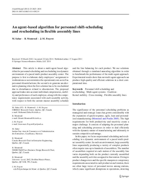 (PDF) An agent-based algorithm for personnel shift-scheduling and rescheduling in flexible ...