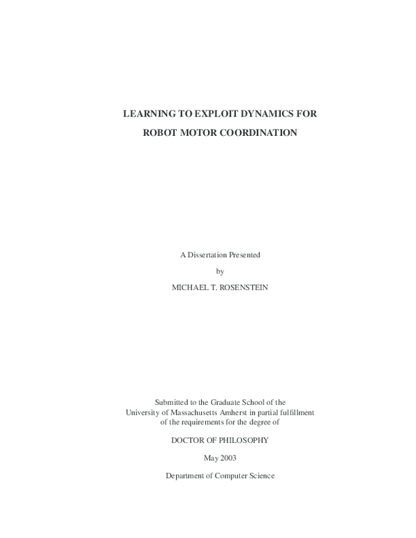 (PDF) Learning to exploit dynamics for robot motor coordination