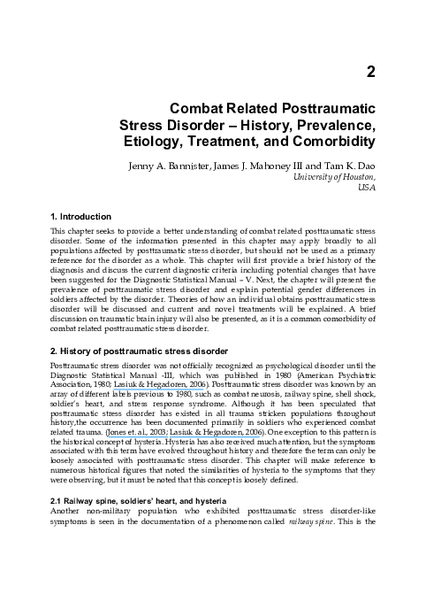 (PDF) Combat-Related Post-Traumatic Stress Disorder: A Case Report ...