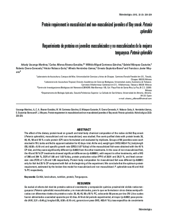 (PDF) Protein requirement in masculinized and non-masculinized ...