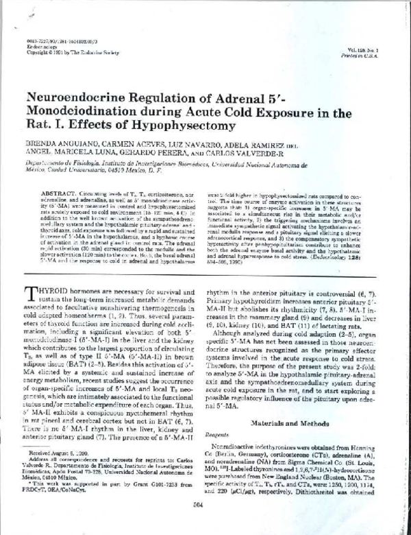 (PDF) Neuroendocrine regulation of adrenal 5′-monodeiodination during ...
