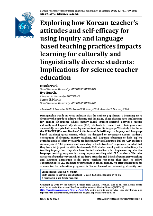 (PDF) Understanding Challenges for Inquiry and Language Based Teaching ...