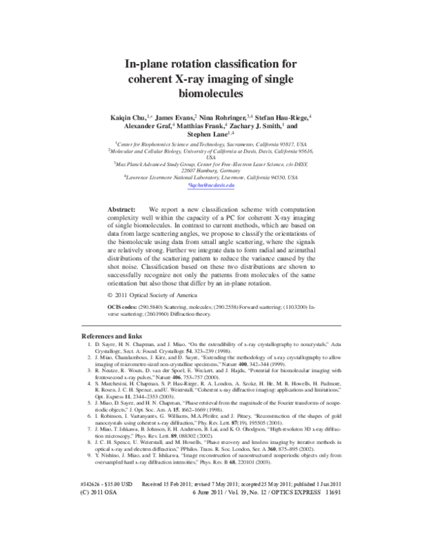 (PDF) In-plane rotation classification for coherent X-ray imaging of ...