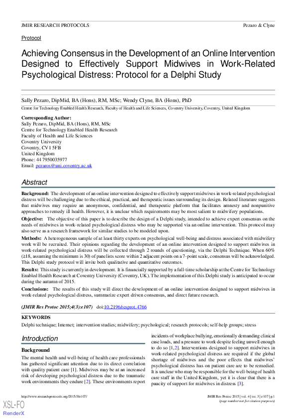 (PDF) Achieving Consensus in the Development of an Online Intervention ...