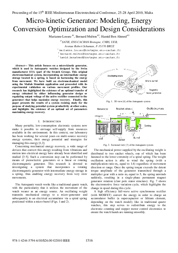 (PDF) Micro-kinetic generator: Modeling, energy conversion optimization ...