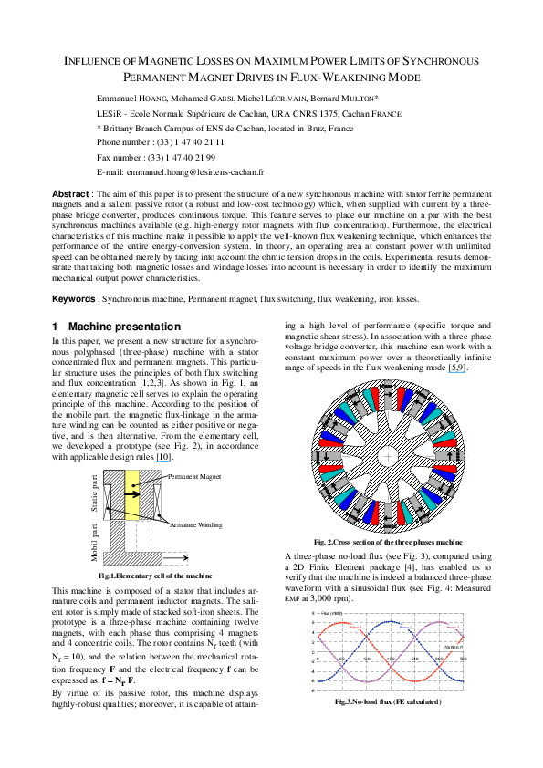 (PDF) Influence of magnetic losses on maximum power limits of ...