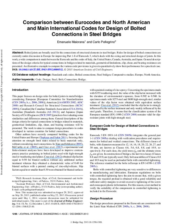 (PDF) Comparison between Eurocodes and North American and Main ...