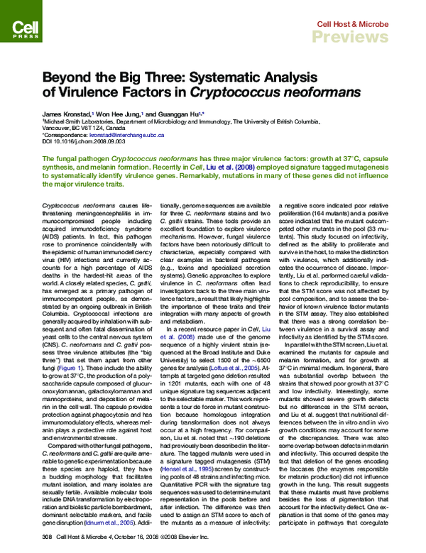 (PDF) Beyond the Big Three: Systematic Analysis of Virulence Factors in ...