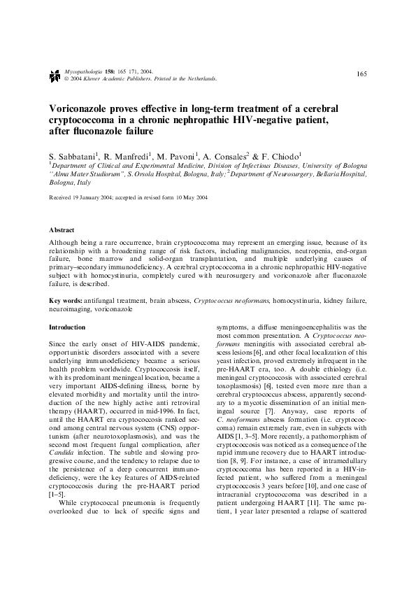 (PDF) Voriconazole Proves Effective in Long-Term Treatment of a ...