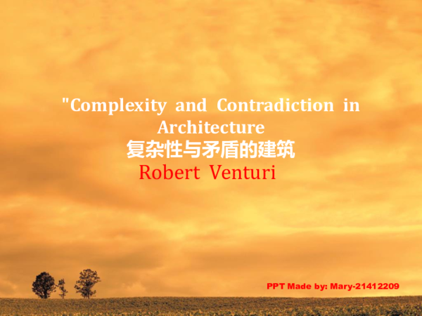 (PDF) "Complexity and Contradiction in Architecture 复杂性与矛盾的建筑