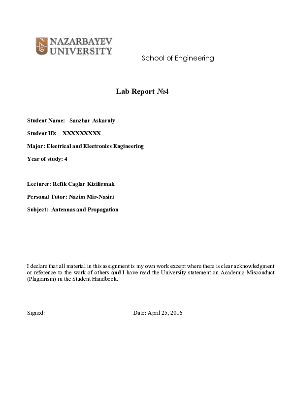 (PDF) Lab Report #4 - Radiation diagrams