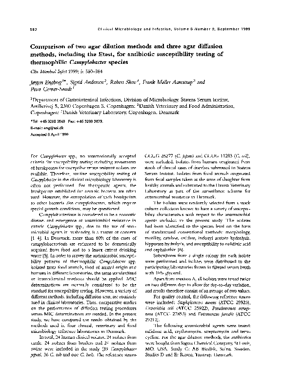 (PDF) Comparison of two agar dilution methods and three agar diffusion ...