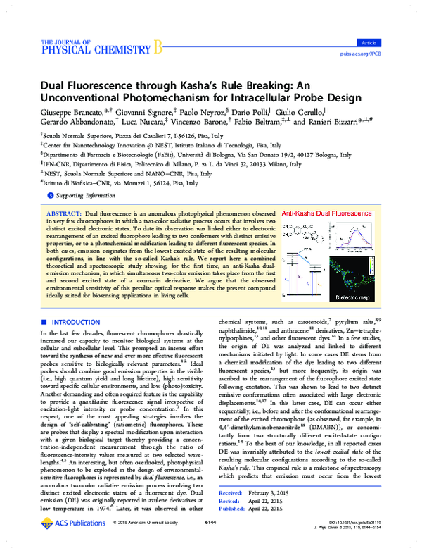 (PDF) Dual Fluorescence through Kasha's Rule Breaking: An ...