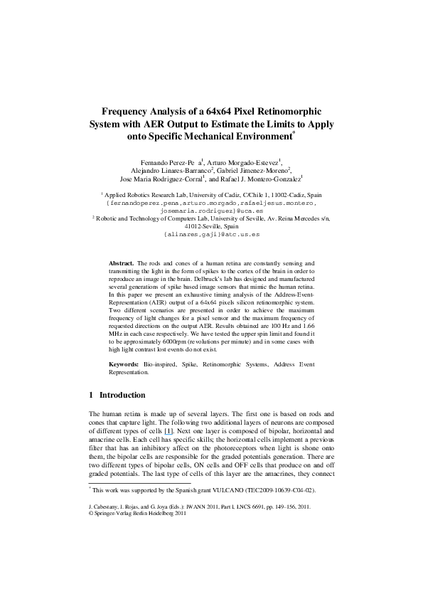 (PDF) Frequency Analysis of a 64x64 Pixel Retinomorphic System with AER ...