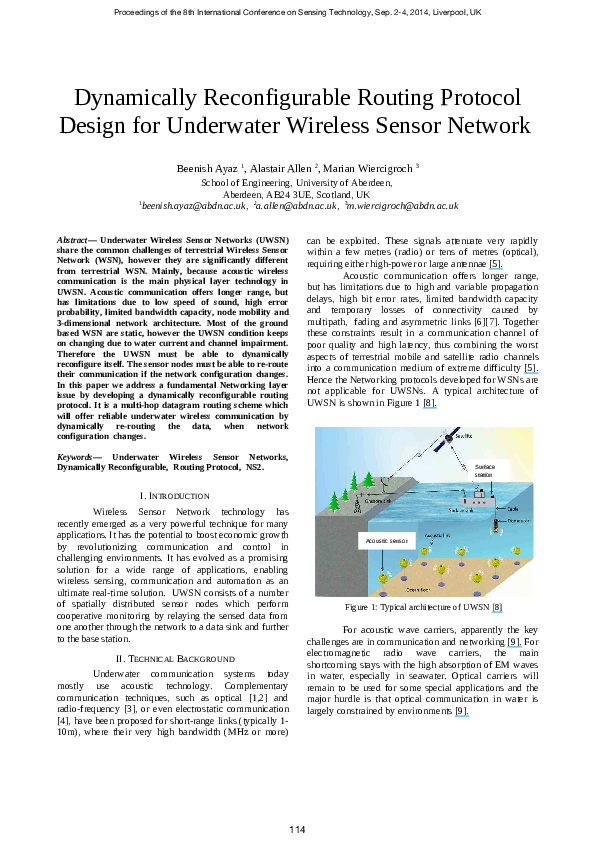 Pdf Dynamically Reconfigurable Routing Protocol Design For Underwater