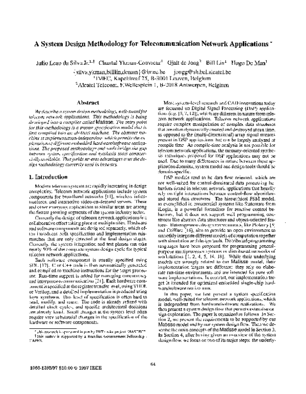 (PDF) A system design methodology for telecommunication network ...
