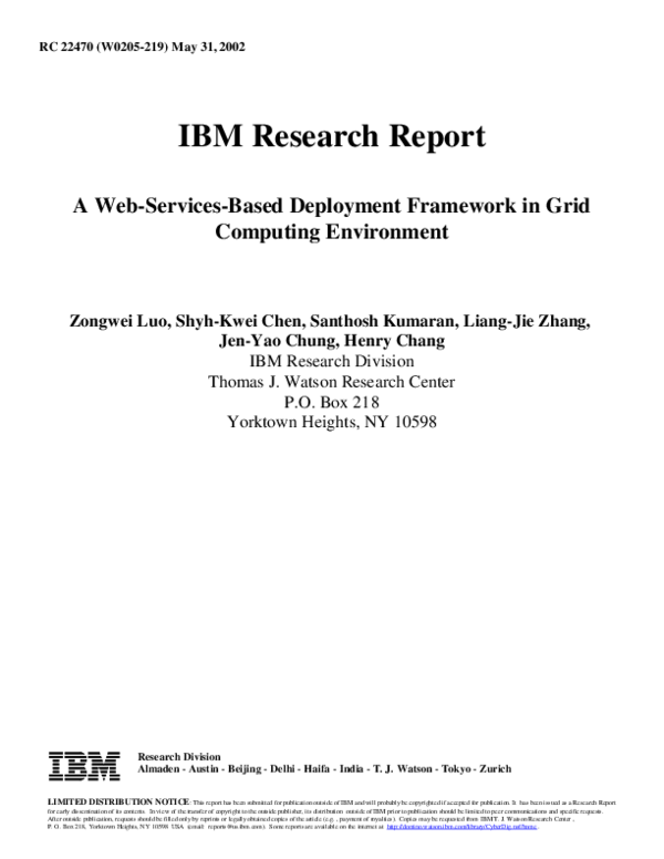 Pdf A Web Services Based Deployment Framework In Grid Computing Environment