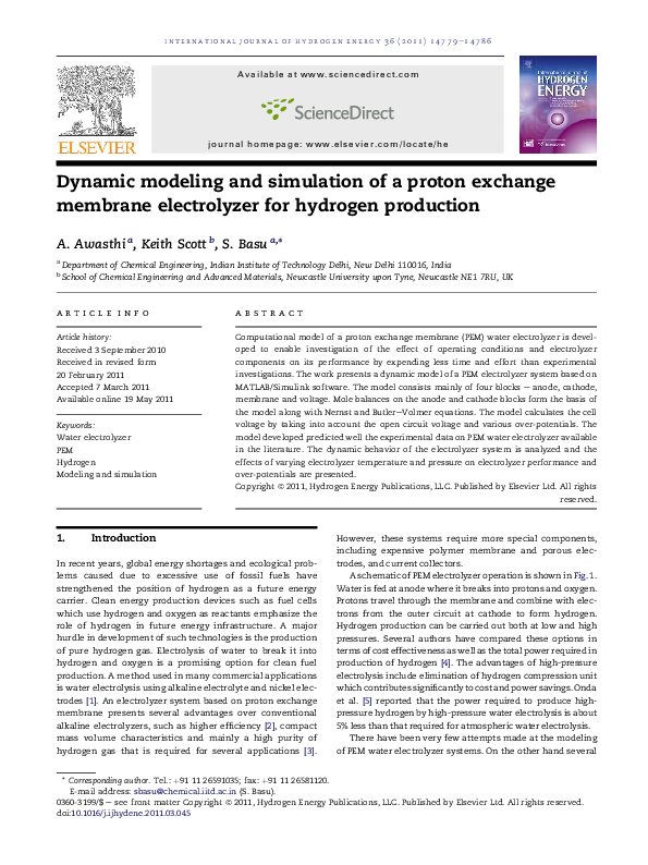 (PDF) Dynamic modeling and simulation of a proton exchange membrane ...