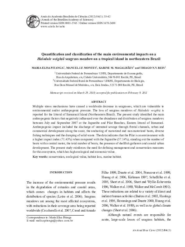 (PDF) Quantification and classification of the main environmental ... (PDF) Quantification and classification of the main environmental ...