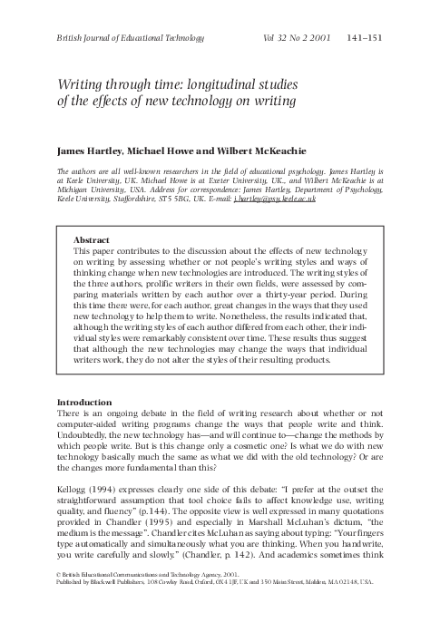 (PDF) Writing through time: longitudinal studies of the effects of new ...