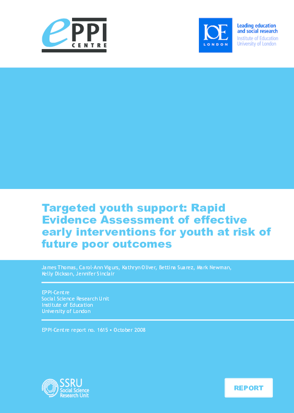 (PDF) Targeted Youth Support: Rapid Evidence Assessment of Effective ...