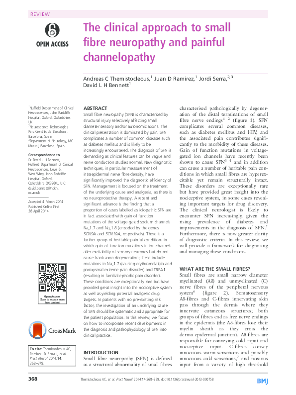 (PDF) The clinical approach to small fibre neuropathy and painful ...