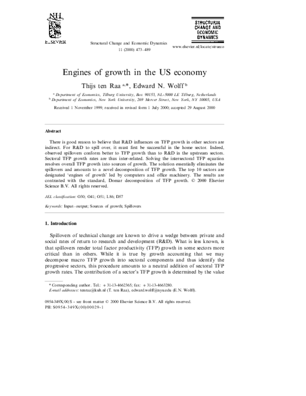 (PDF) Engines of growth in the US economy