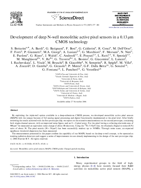 (PDF) Development of deep N-well monolithic active pixel sensors in a ...