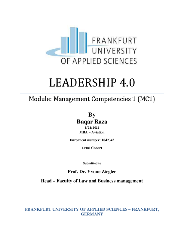 (PDF) LEADERSHIP 4.0 Module: Management Competencies 1 (MC1) MBA ...