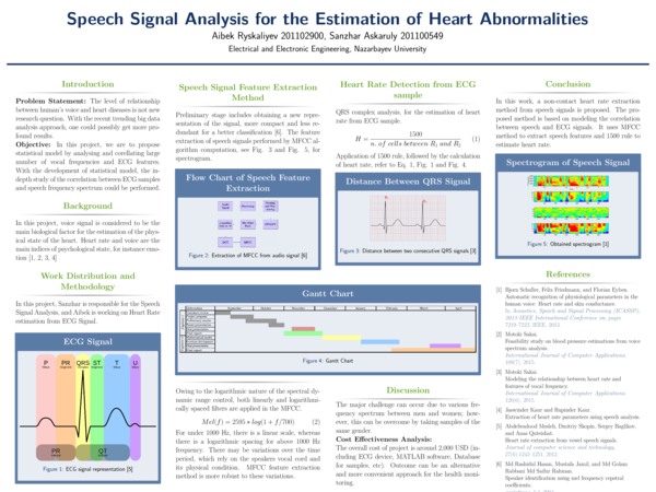 (PDF) Poster - Speech Signal Analysis for the Estimation of Heart Abnormalities