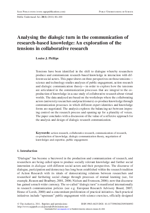 (PDF) Analysing the dialogic turn in the communication of research ...